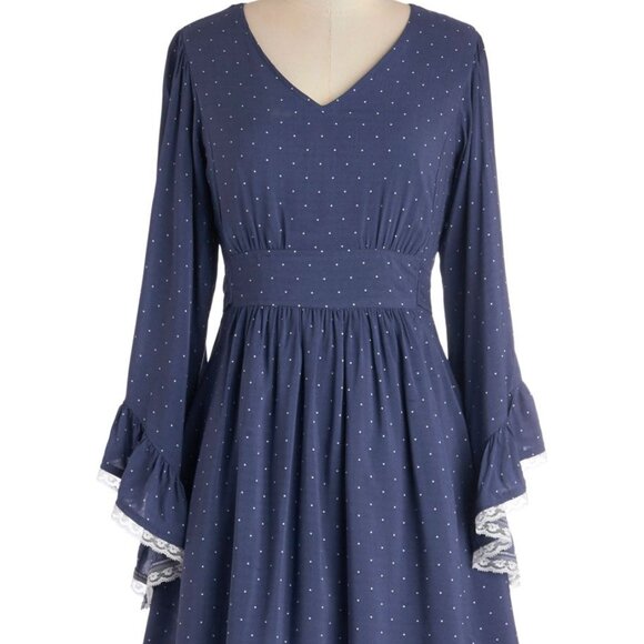 Modcloth | Dresses | Modcloth Vintage Retro 7s Bell Sleeve Cottagecore ...